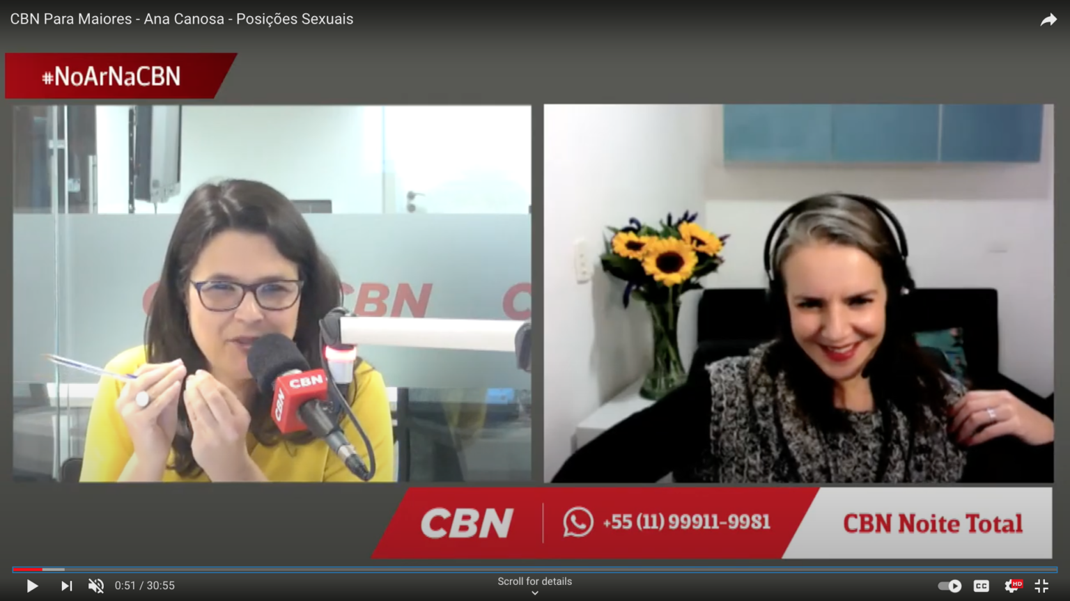Posições Sexuais - CBN Para Maiores - Noite Total - Entrevista - Ana Canosa